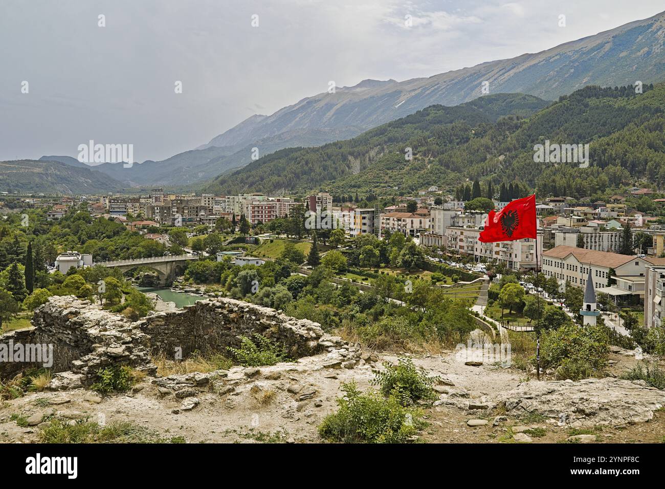 View on the city of Perment from the city stone Guri i Qytetit Stock ...