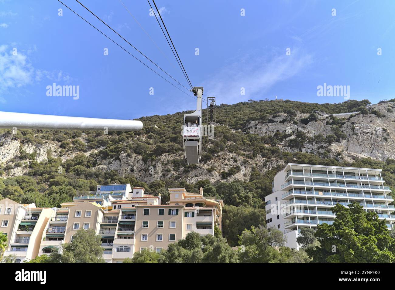 Cable car on Gibraltar to the nature reserve. Photo was taken atthe ...