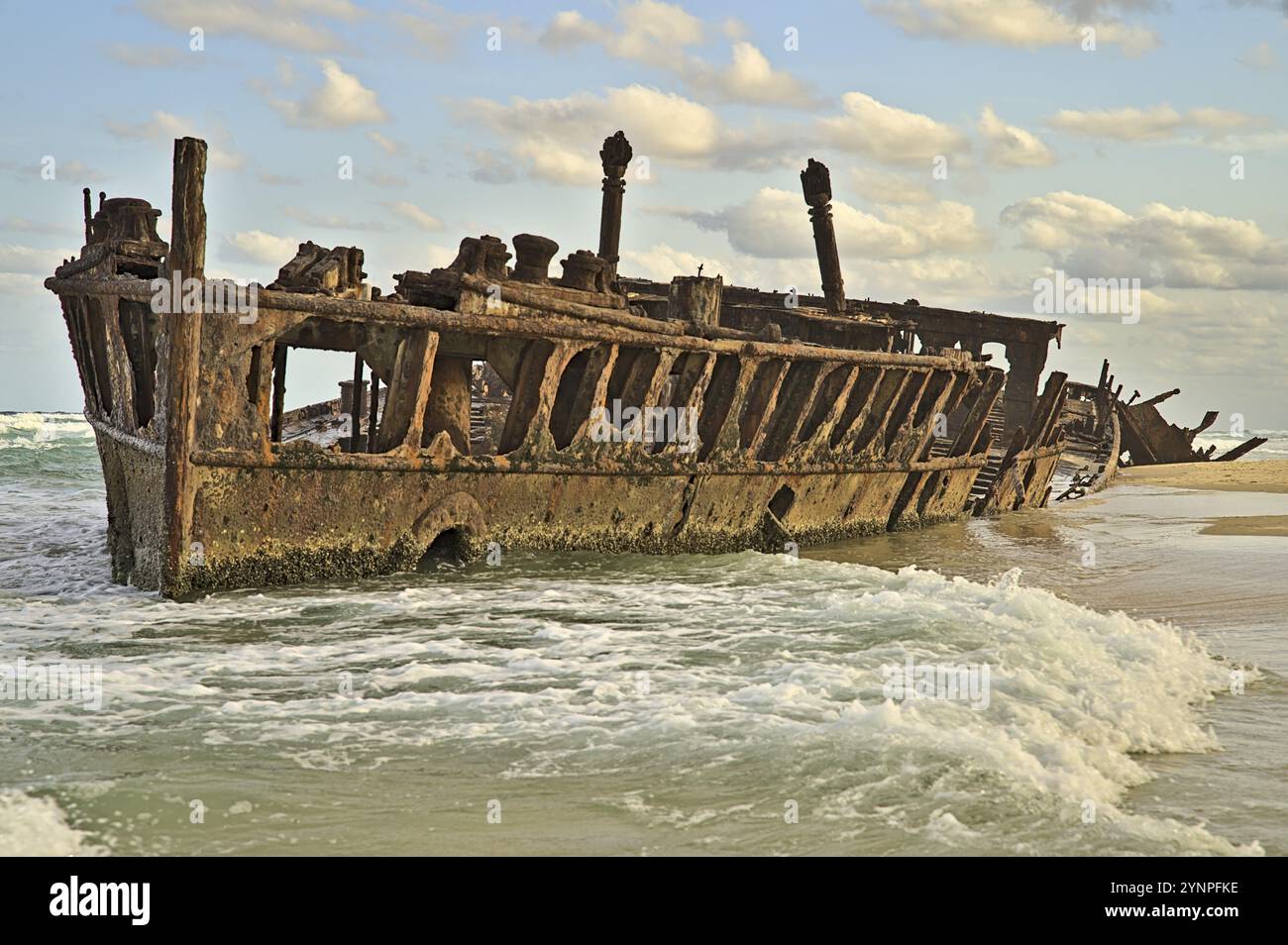 S.S. Maheno ship wreck on Frazer Island. It got destroyed due to a ...