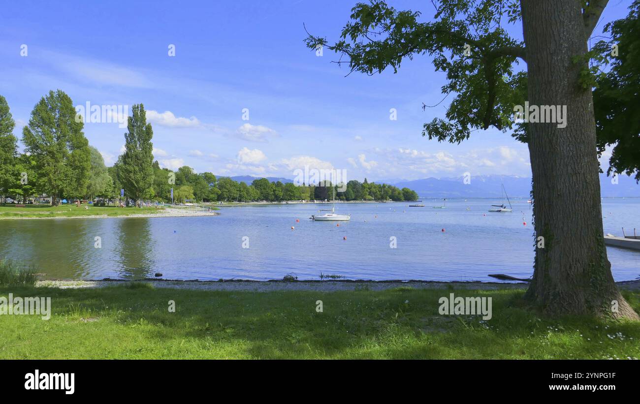 On the beach at moated castle on Lake Constance Stock Photo - Alamy
