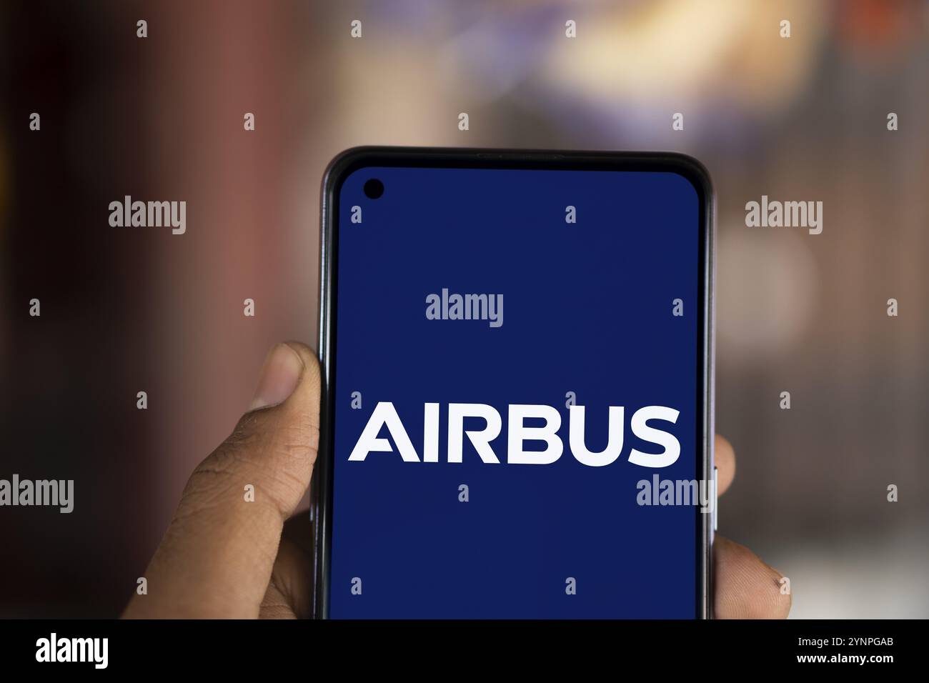 Airbus logo is displayed on smartphone. Airbus Se is a European ...