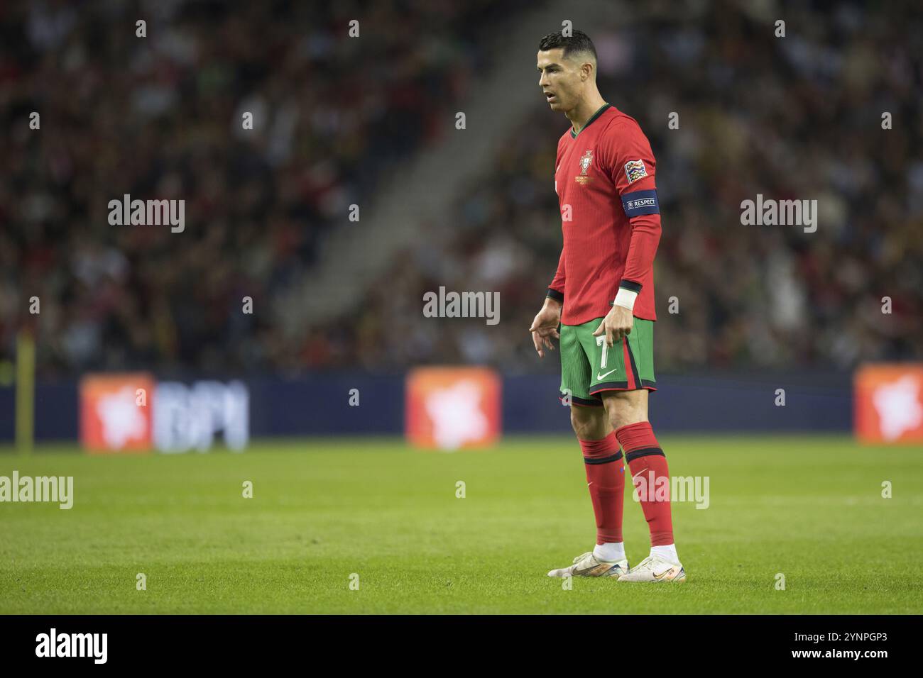 Football match, captain Cristiano RONALDO CR7 Portugal in front of the ...