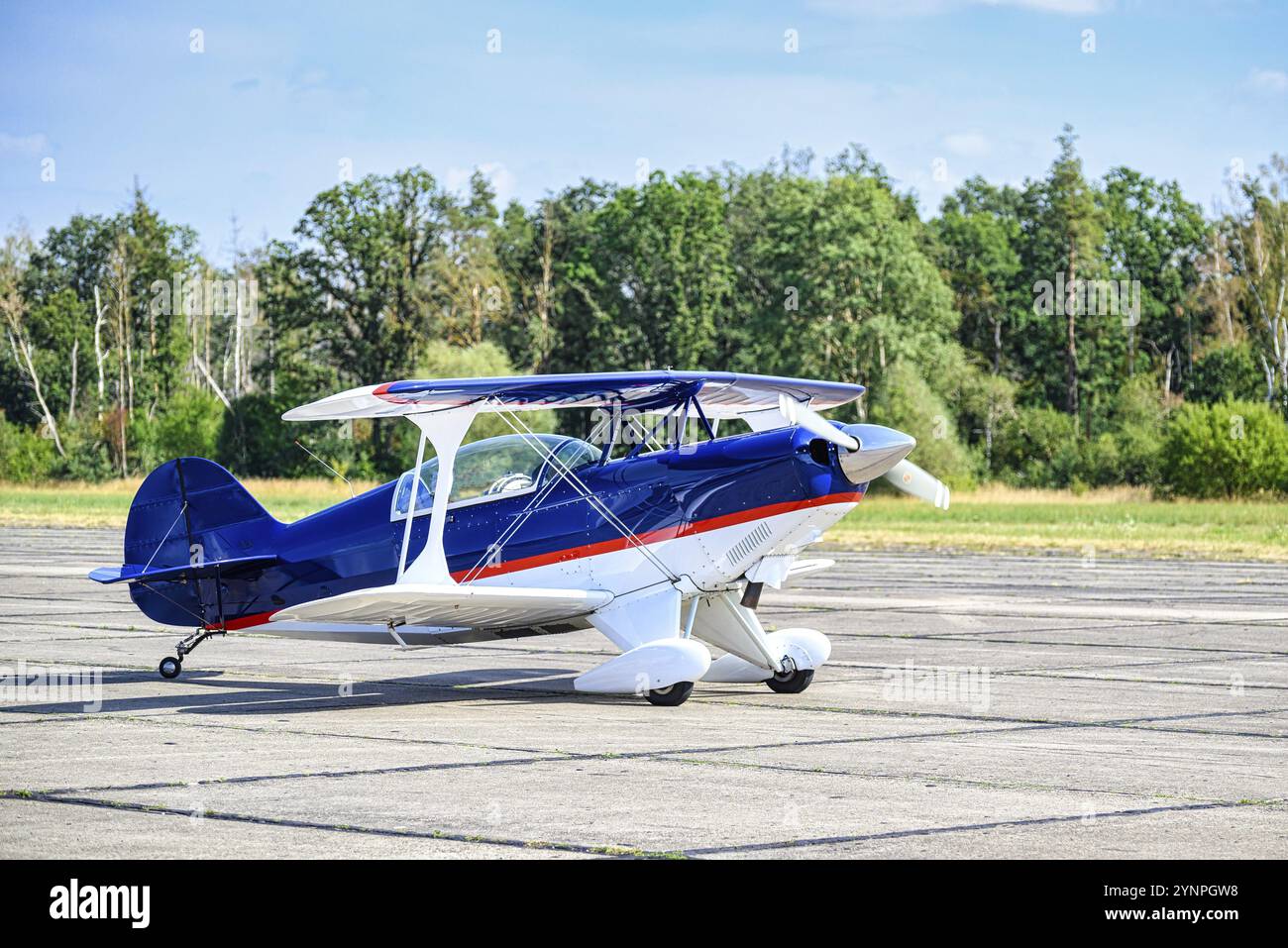 Sports plane on an old Russian airfield at an air show Stock Photo - Alamy