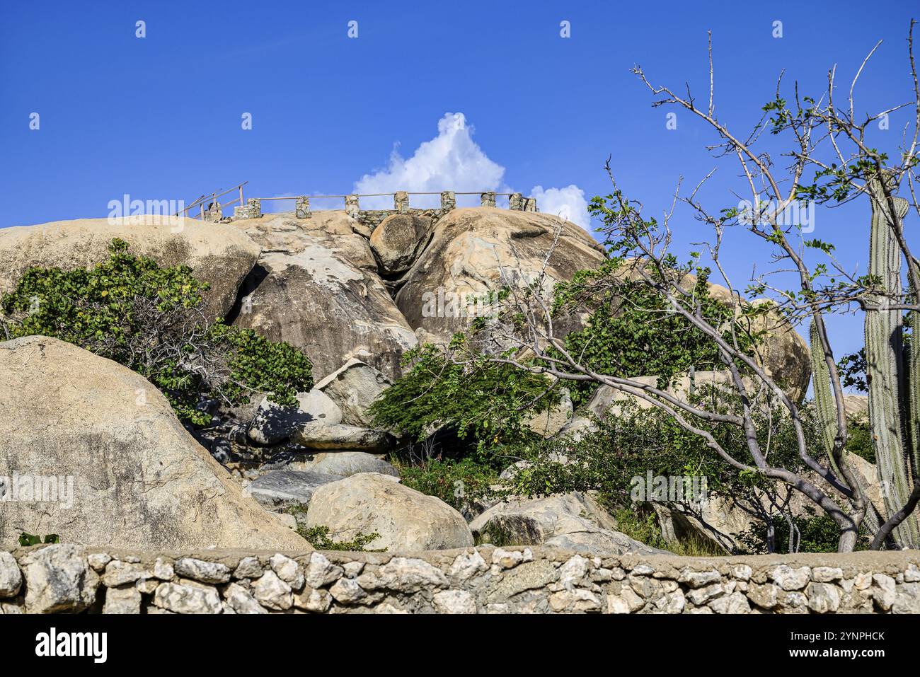 A park on the Caribbean island of Aruba at the Casibari Rock Formations ...