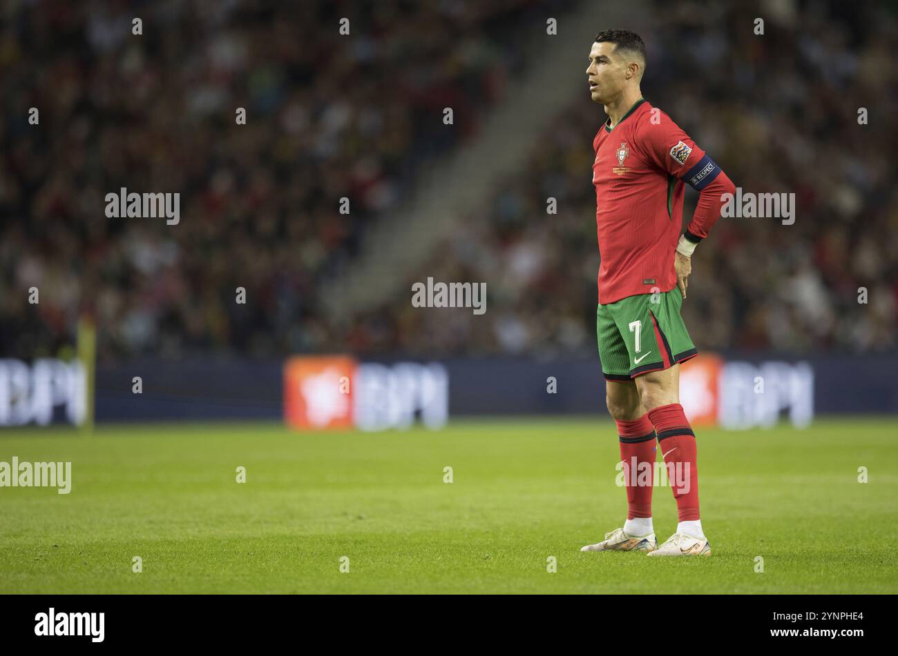 Football match, captain Cristiano RONALDO CR7 Portugal in front of the ...