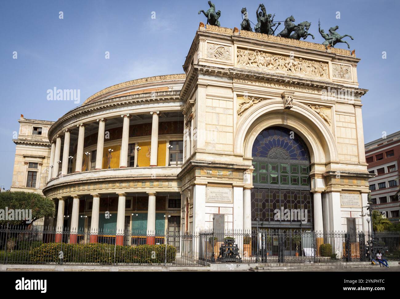Politama famous theater with its colors and shapes. Palermo, Sicily ...