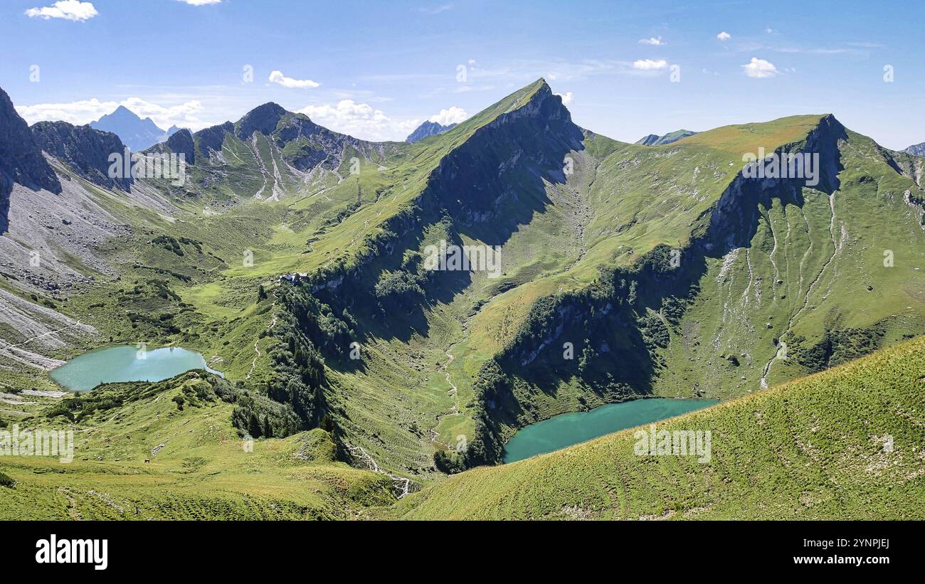 On the Saalfelder Hoehenweg in the Tannheimer Tal with views of the ...
