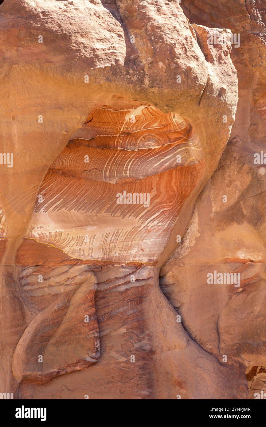 Multi-colored sandstone rock and mineral layers in ancient tombs of ...