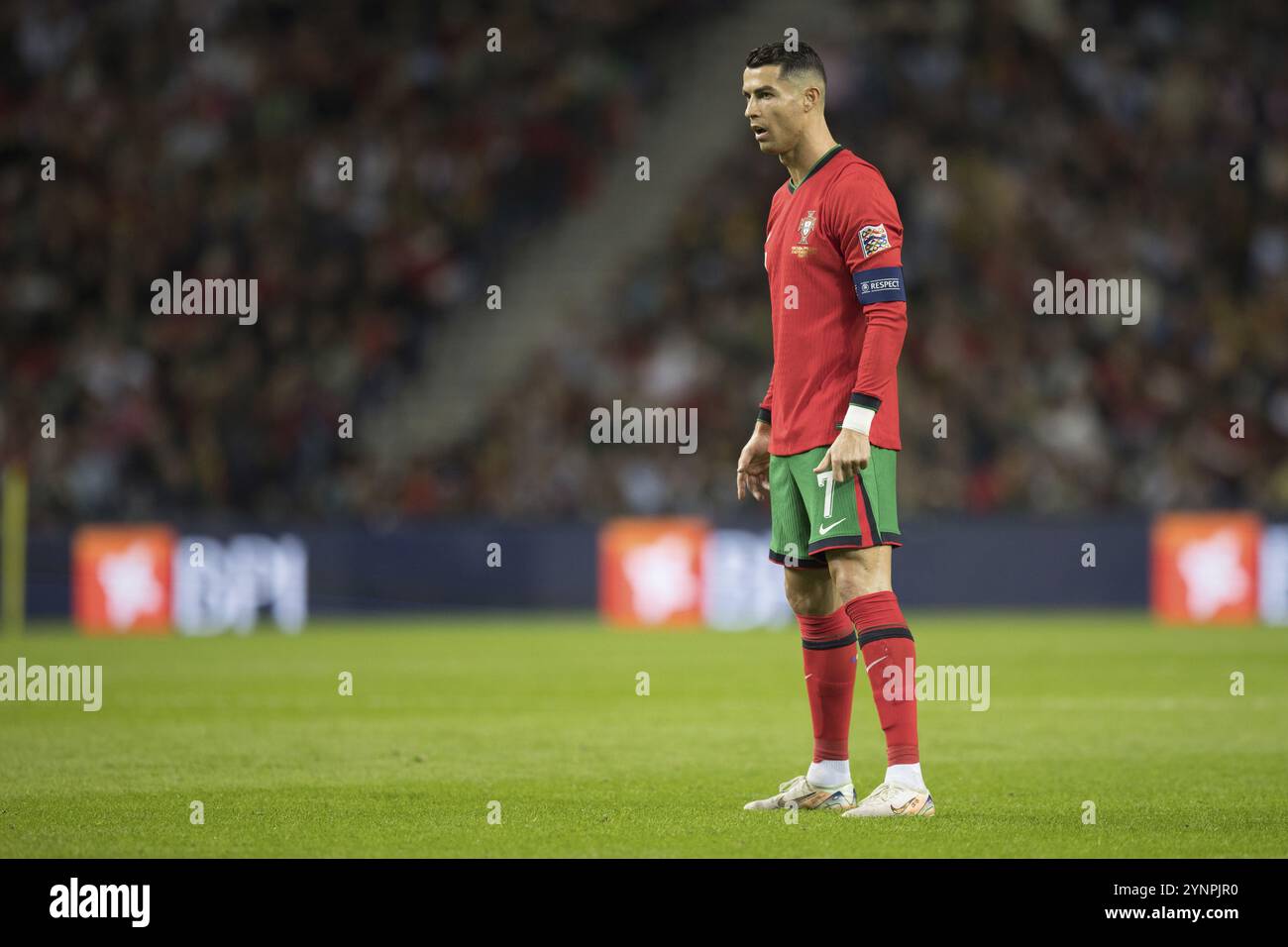 Football match, Captain Cristiano RONALDO CR7 Portugal in front of the ...
