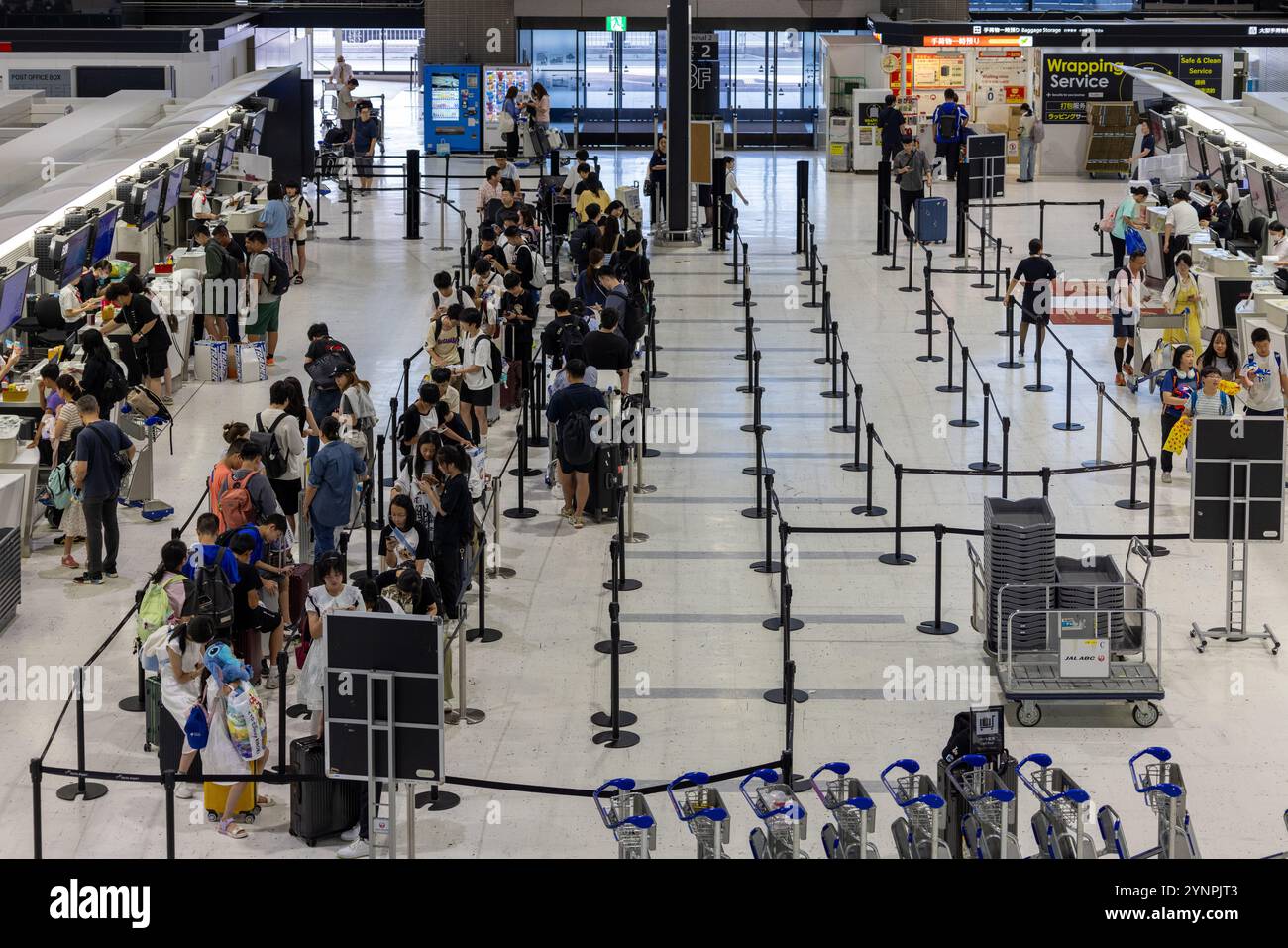 Busy Airport Terminal with Organized Check-In Queues Stock Photo - Alamy