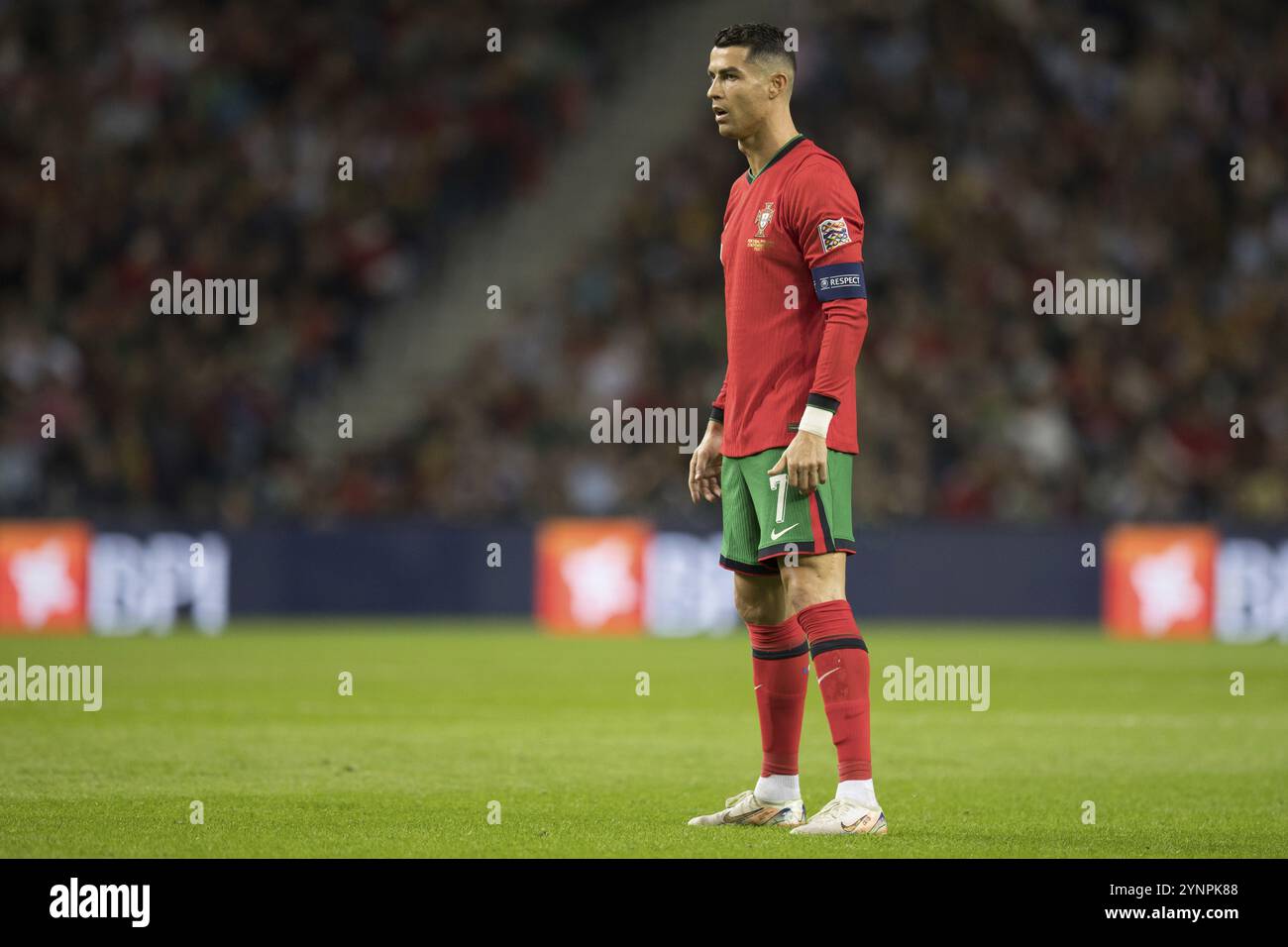 Football match, captain Cristiano RONALDO CR7 Portugal in front of the ...