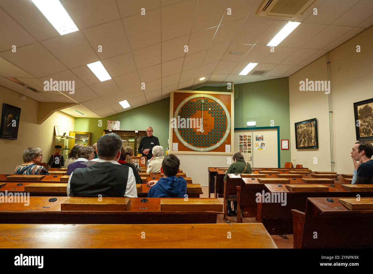 People in the auction hall of the poultry museum in Barneveld, The ...