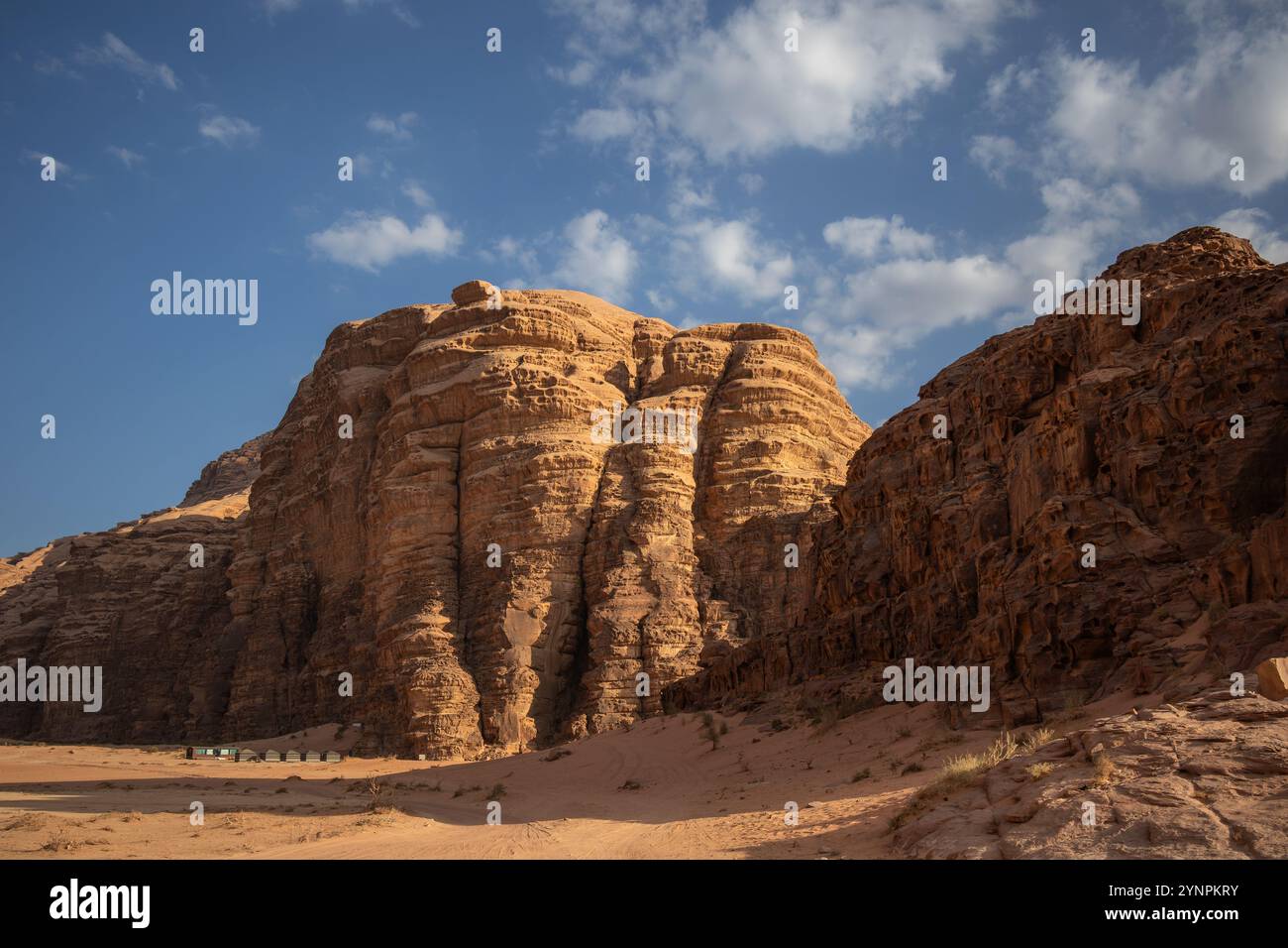 Sandstone Rock Formation in Sunny Desert in Southern Jordan. Wadi Rum ...
