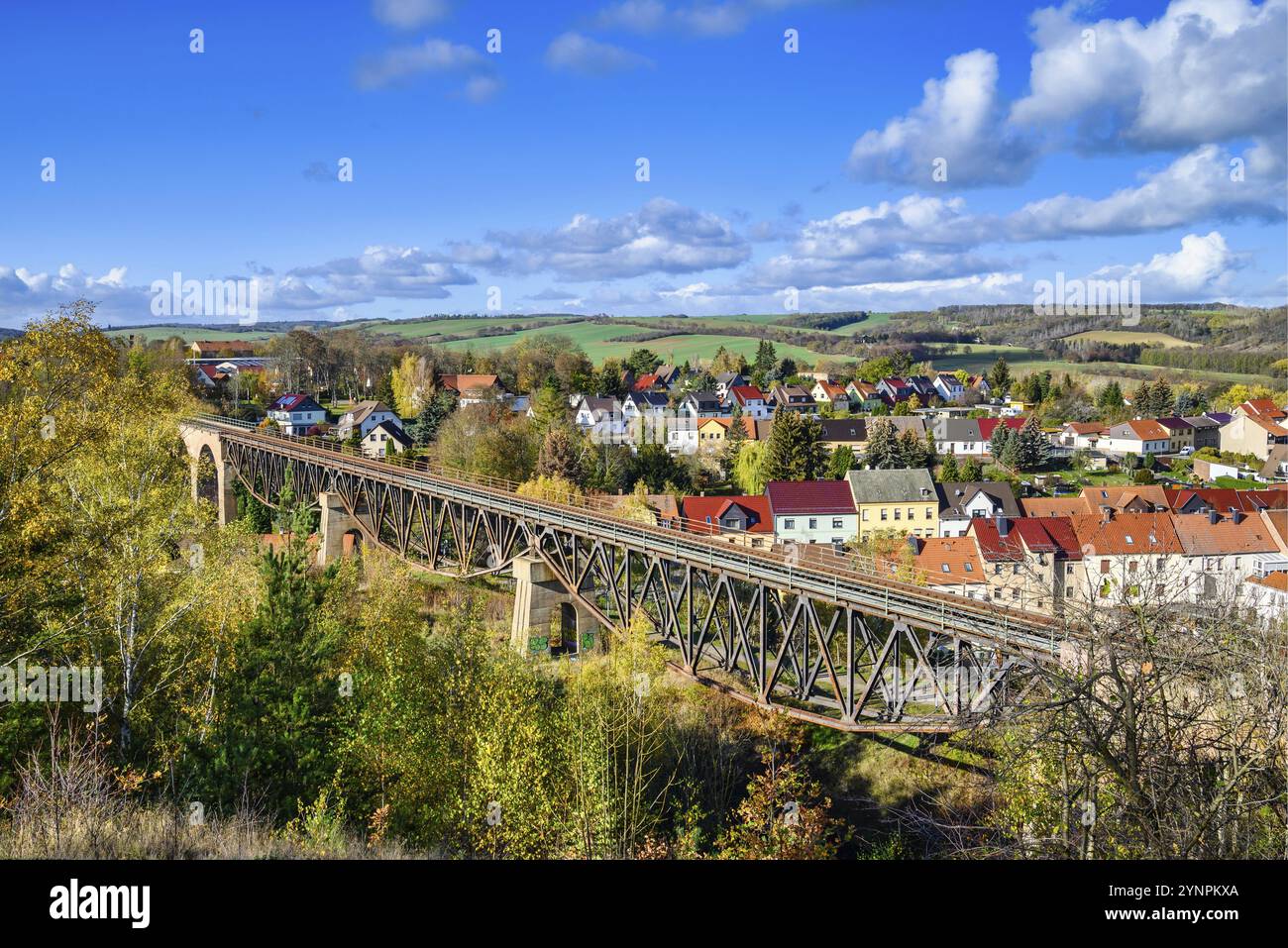 A view of the viaduct in Mansfeld a railway bridge in Saxony Anhalt ...