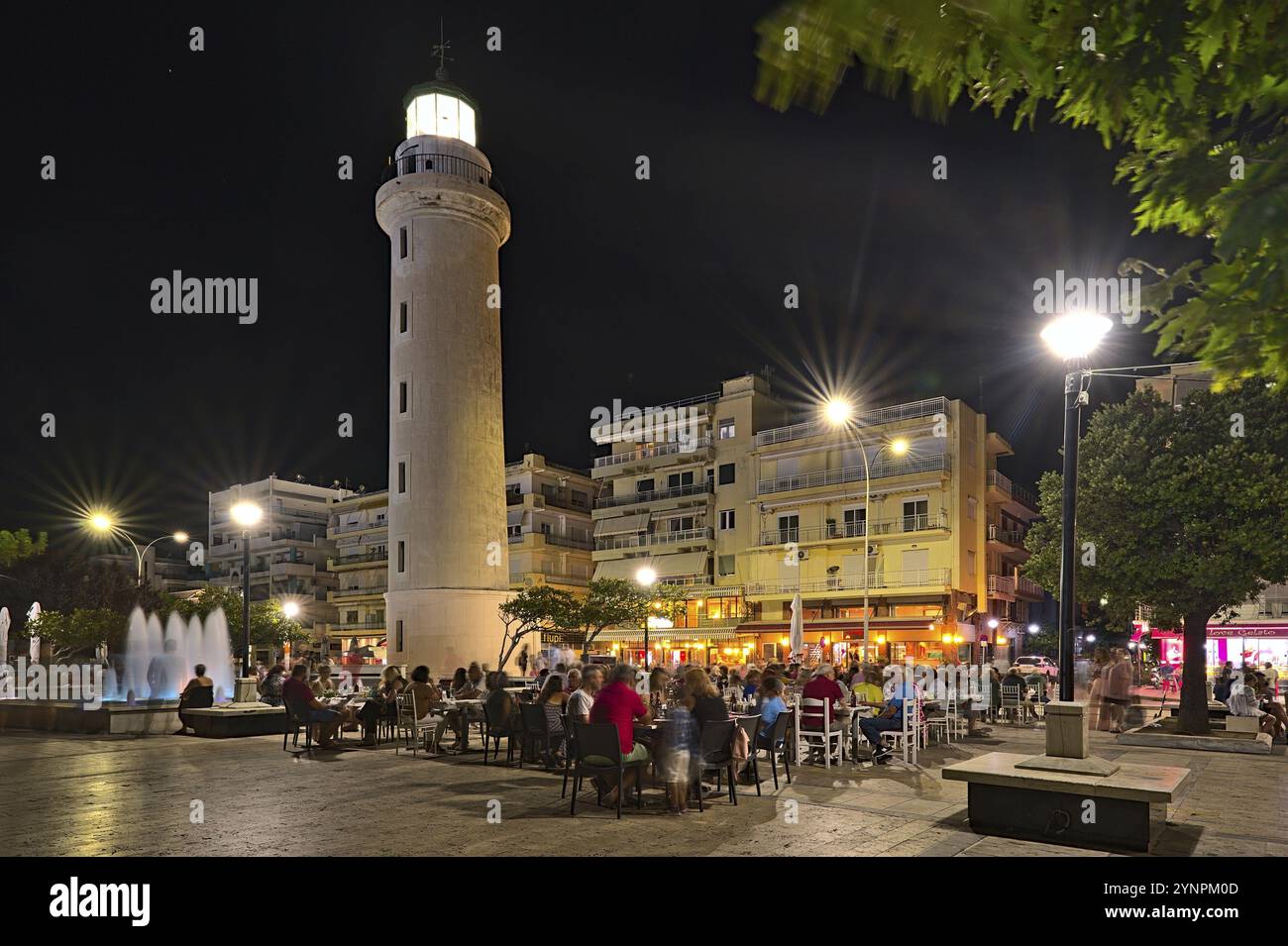 The lighthouse and main square of Alexandroupolis in Greece during ...