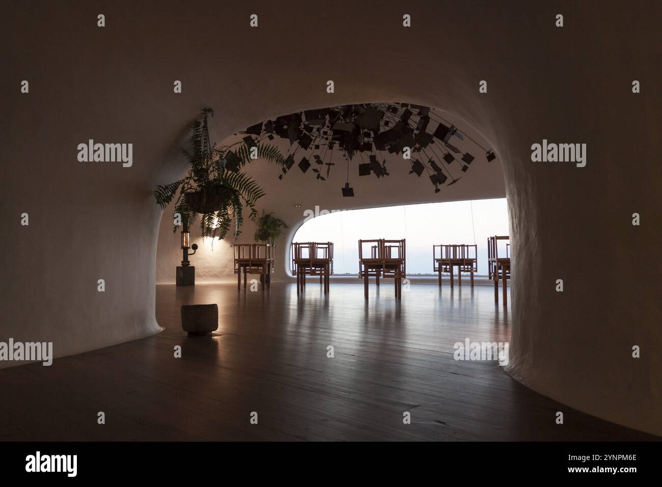 Interior of the balustrade cafe designed and designed by Cesar Manrique ...