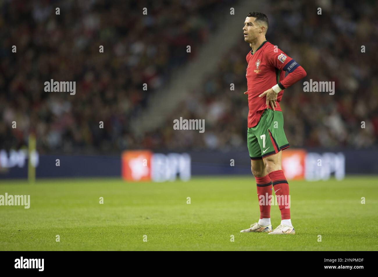 Football match, captain Cristiano RONALDO CR7 Portugal in front of the ...