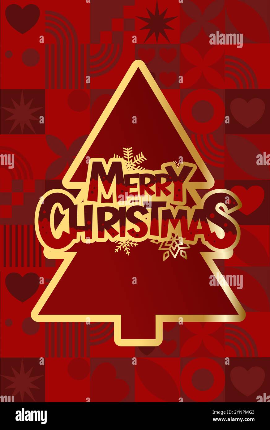 Winter template card tree Stock Vector Images - Alamy