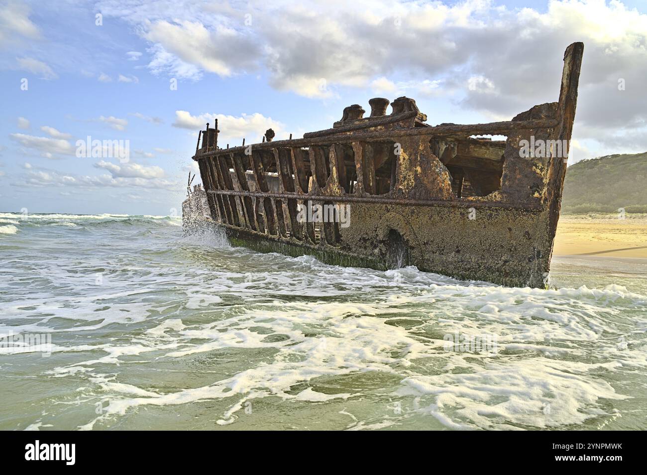 S.S. Maheno ship wreck on Frazer Island. It got destroyed due to a ...