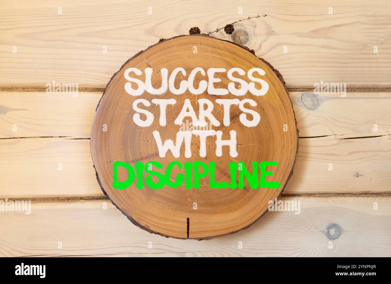 Success starts with discipline symbol. Concept words Success starts with discipline on beautiful ...