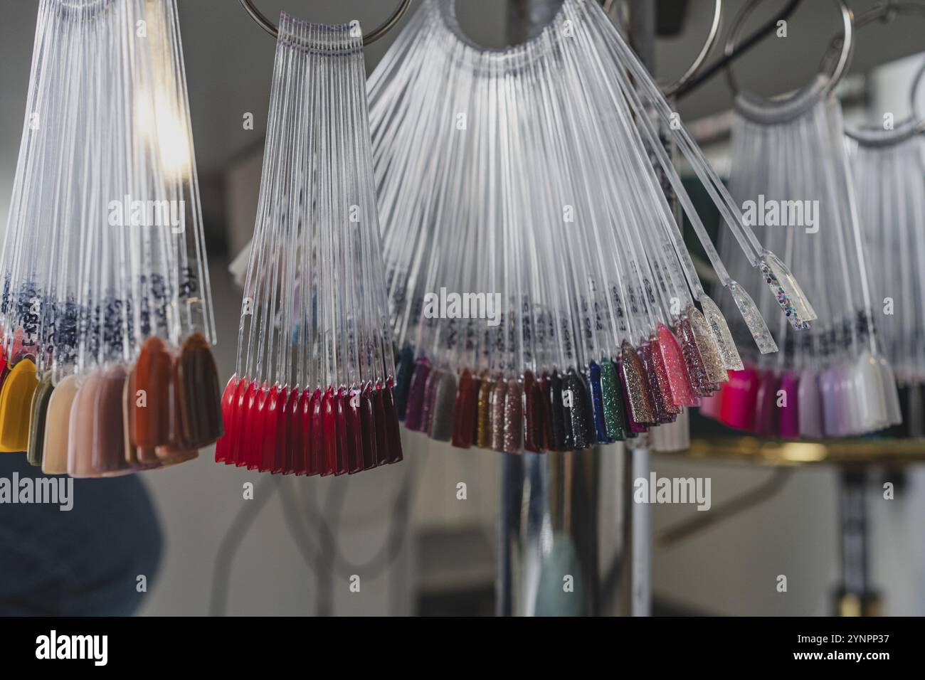 Nail salon color chart for customer selection Stock Photo - Alamy