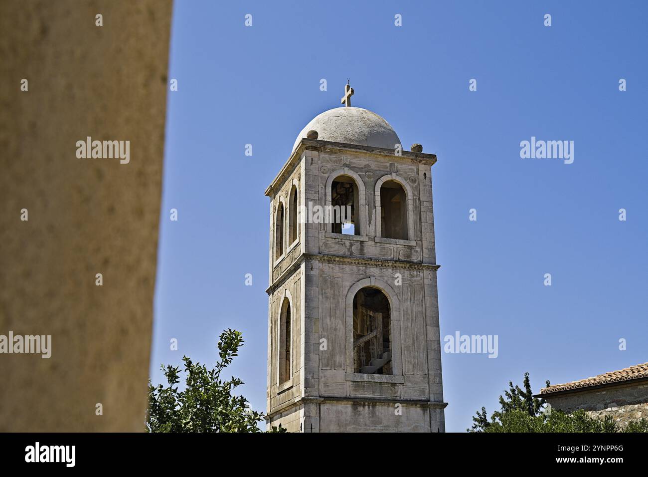 The bell tower of the Monastery of Saint Mary. It is located on the ...