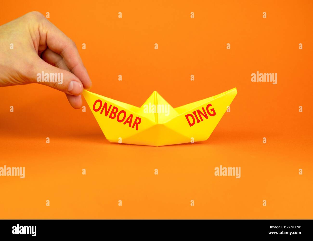 Onboarding success symbol. Concept word Onboarding on beautiful yellow ...