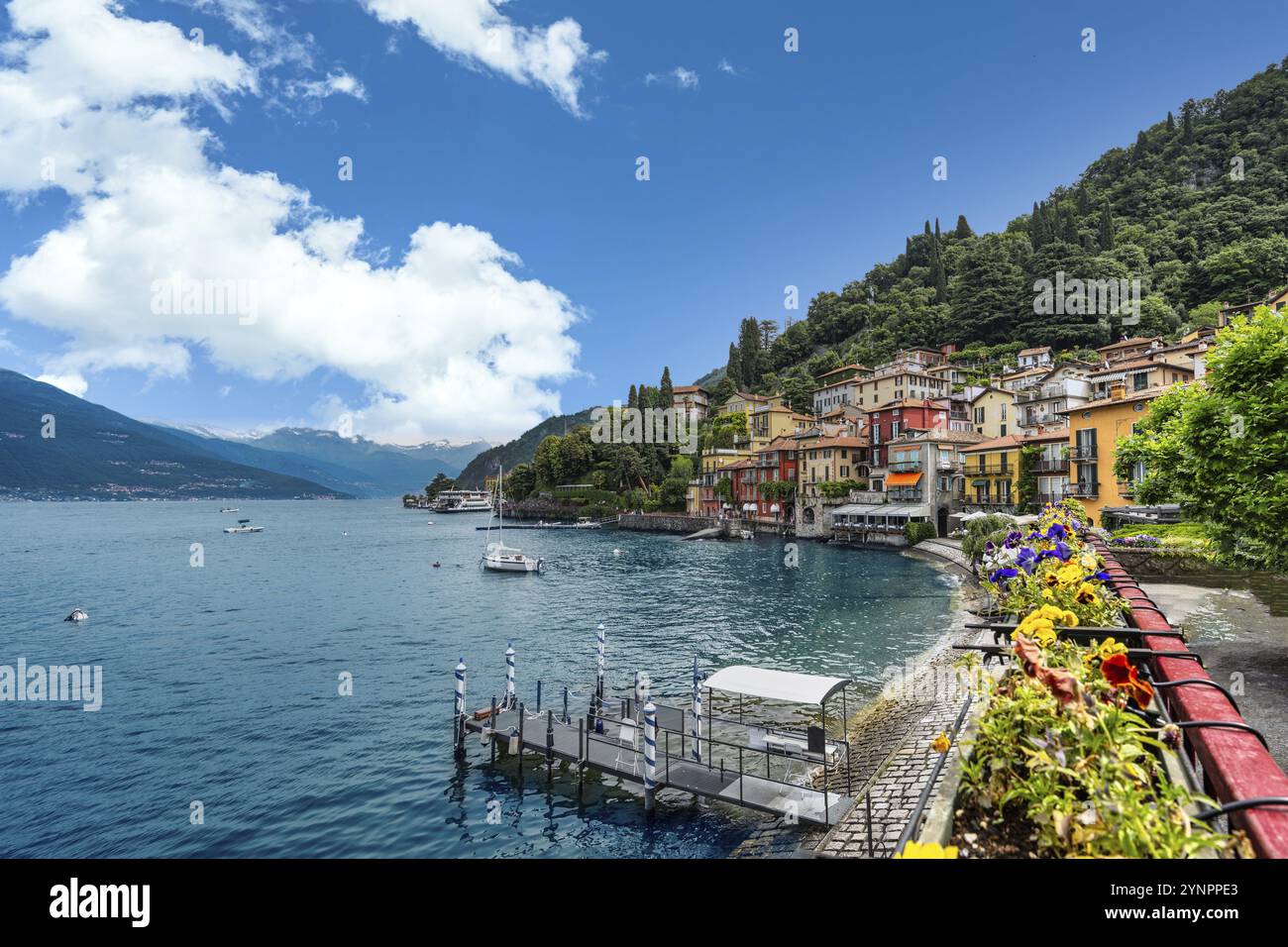 A view of Varenna on Lake como in glorious summer weather Stock Photo ...