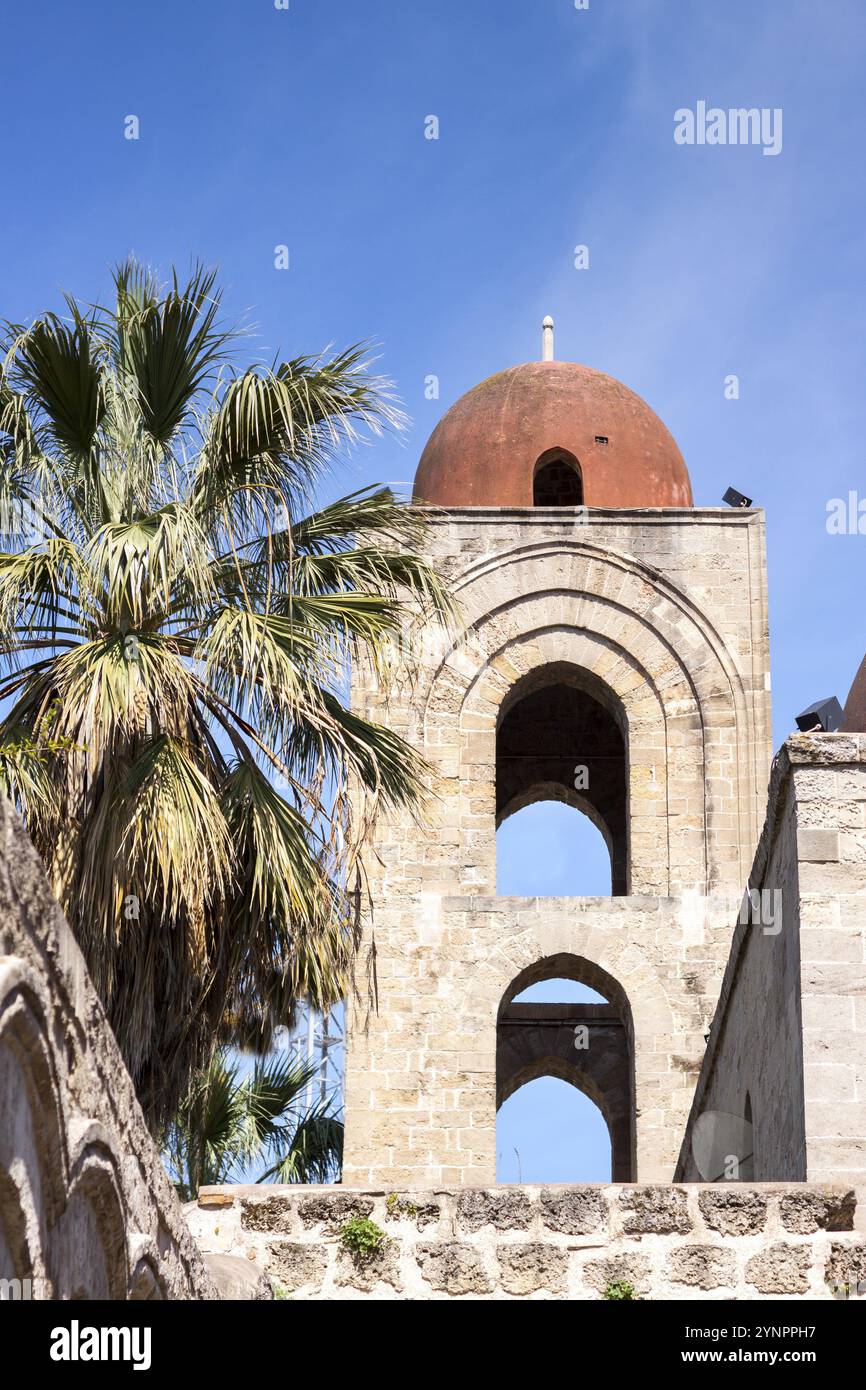 St. John of the Hermits and tropical garden. Palermo, Sicily. Italy ...