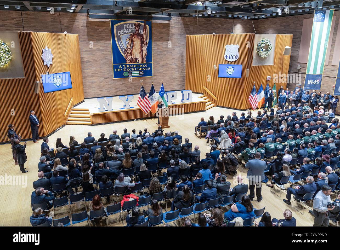 New York, United States. 25th Nov, 2024. Jessica Tisch speaks after ...