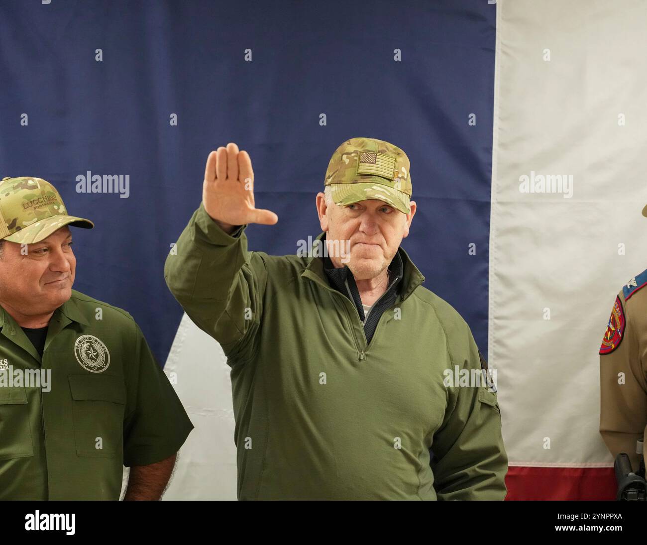 Eagle Pass Texas USA, Nov. 26 2024: Newly appointed "border czar" TOM ...