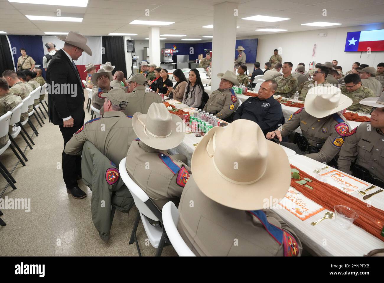 Eagle Pass Texas USA, November 26 2024: Uniformed Texas National Guard ...