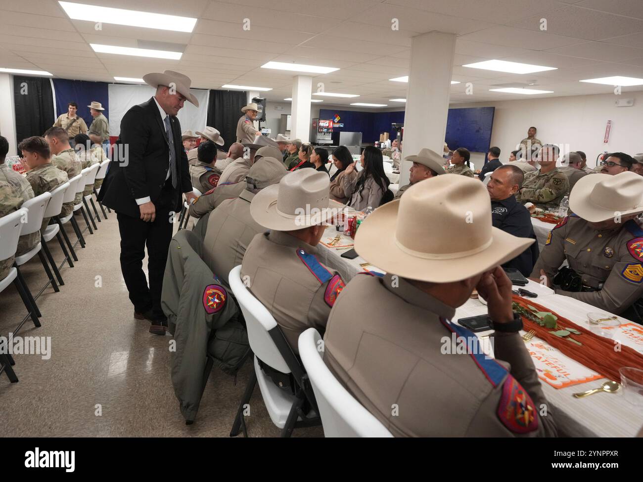 Eagle Pass Texas USA, November 26 2024: Uniformed Texas National Guard ...
