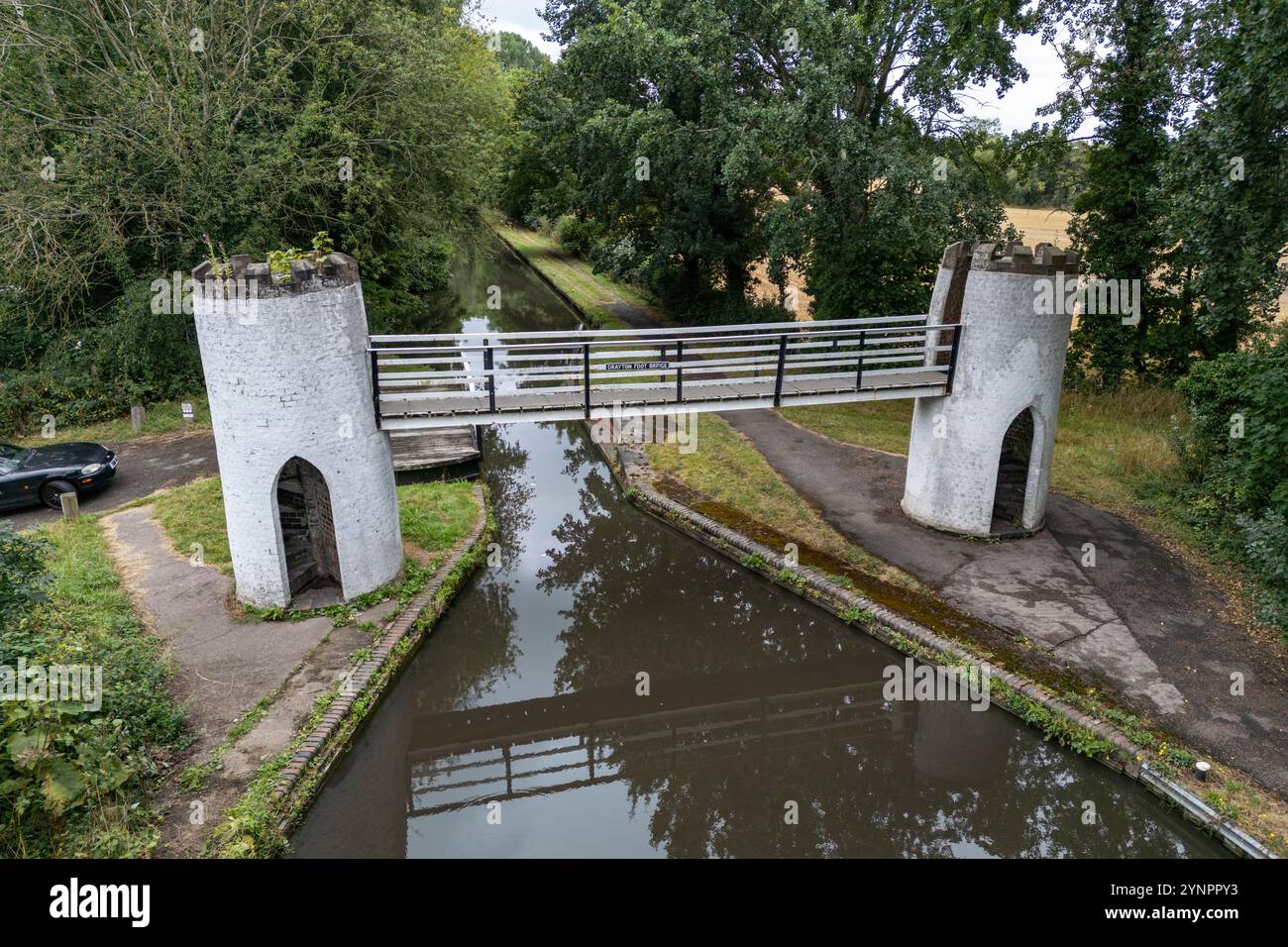 Drayton manor footbridge hi-res stock photography and images - Alamy