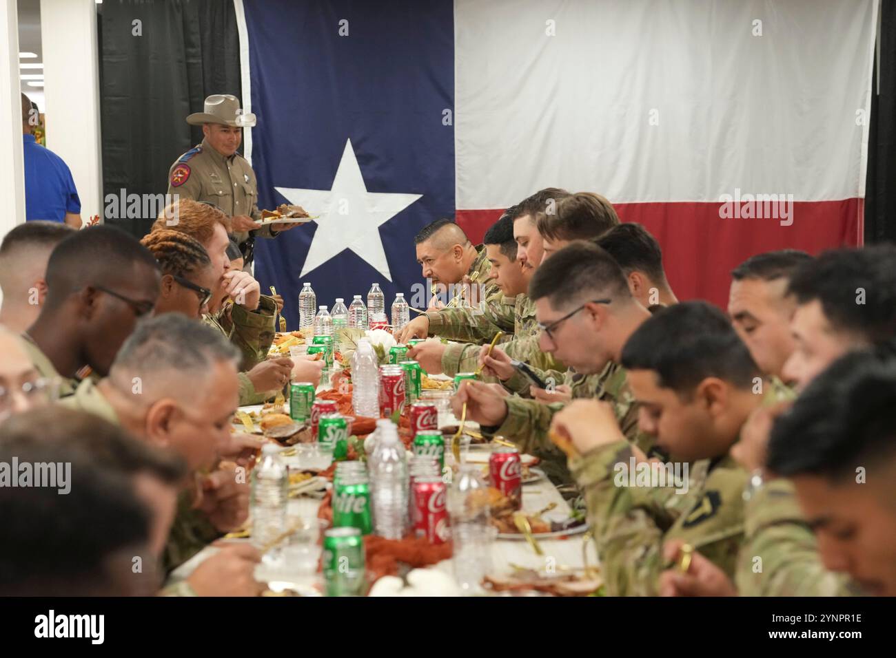 Eagle Pass Texas, USA, Nov 26 2024: Uniformed Texas National Guard ...