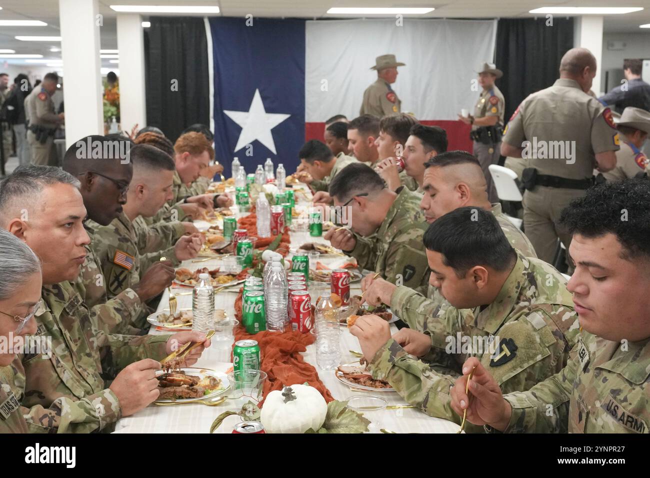 Eagle Pass Texas, USA, Nov 26 2024: Uniformed Texas National Guard ...