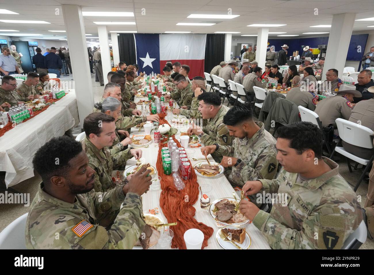 Eagle Pass Texas, USA, Nov 26 2024: Uniformed Texas National Guard ...