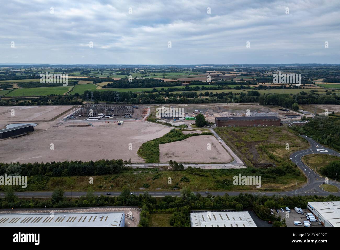 Aerial view of the former site of Rugeley "A" Power station, Rugeley ...