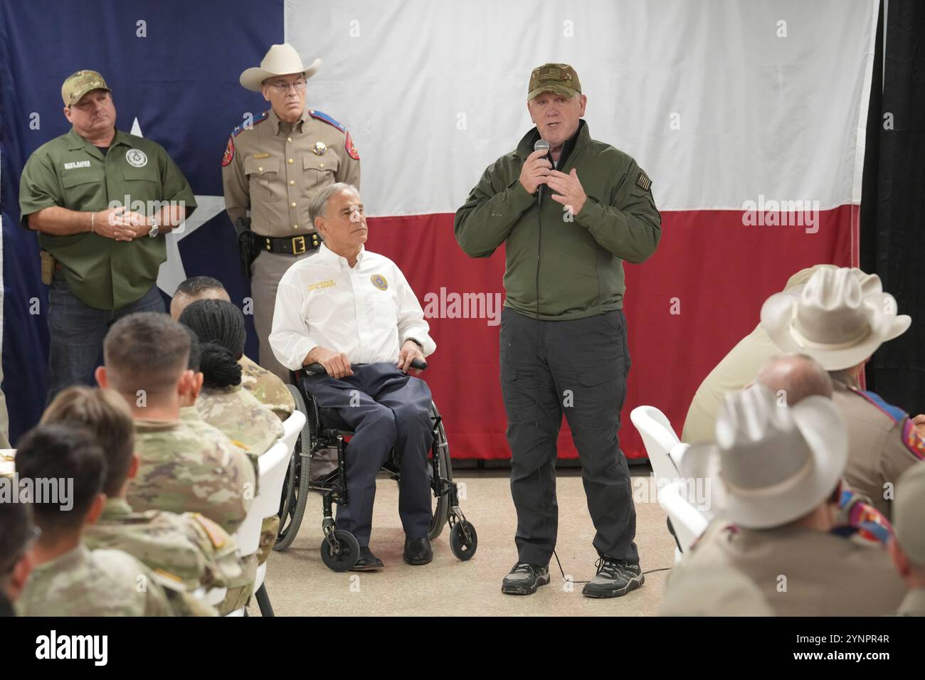 Eagle Pass Texas USA, Nov. 26 2024: Newly appointed "border czar" TOM ...