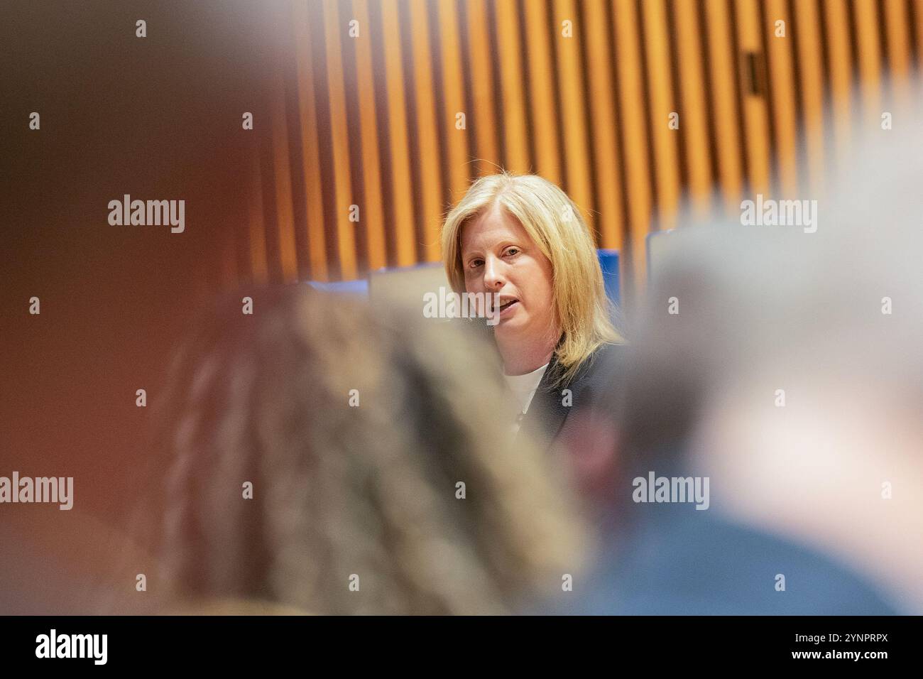 New York, New York, USA. 25th Nov, 2024. Jessica Tisch speaks after ...