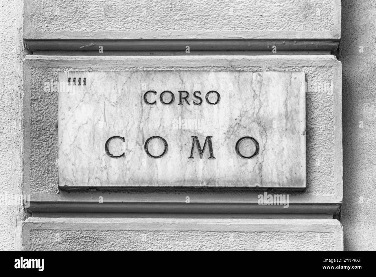 Street sign for Corso Como, iconic pedestrian street and heart of the ...