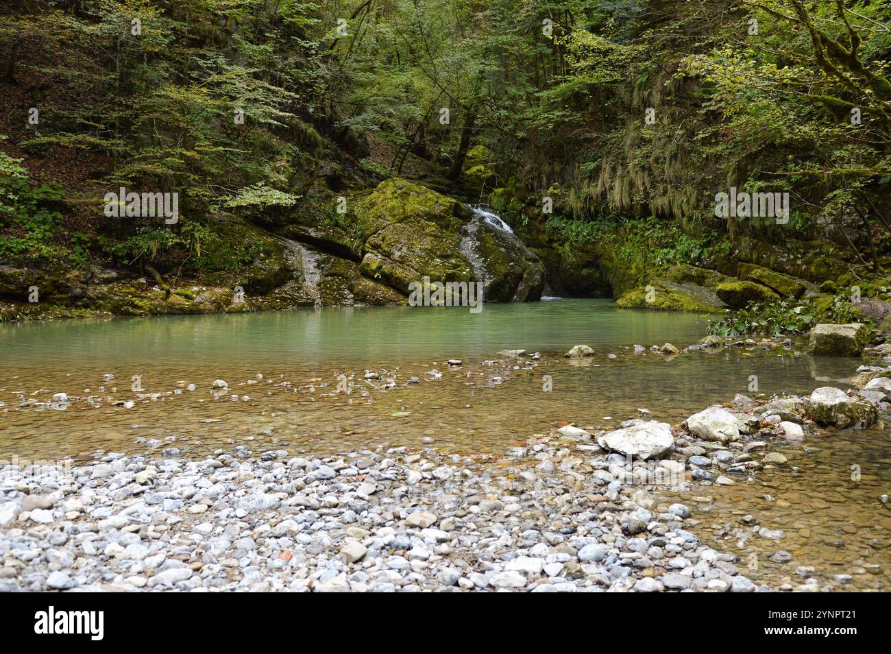 Mountain creek forming a beautiful small lake at Devil's Passage ...