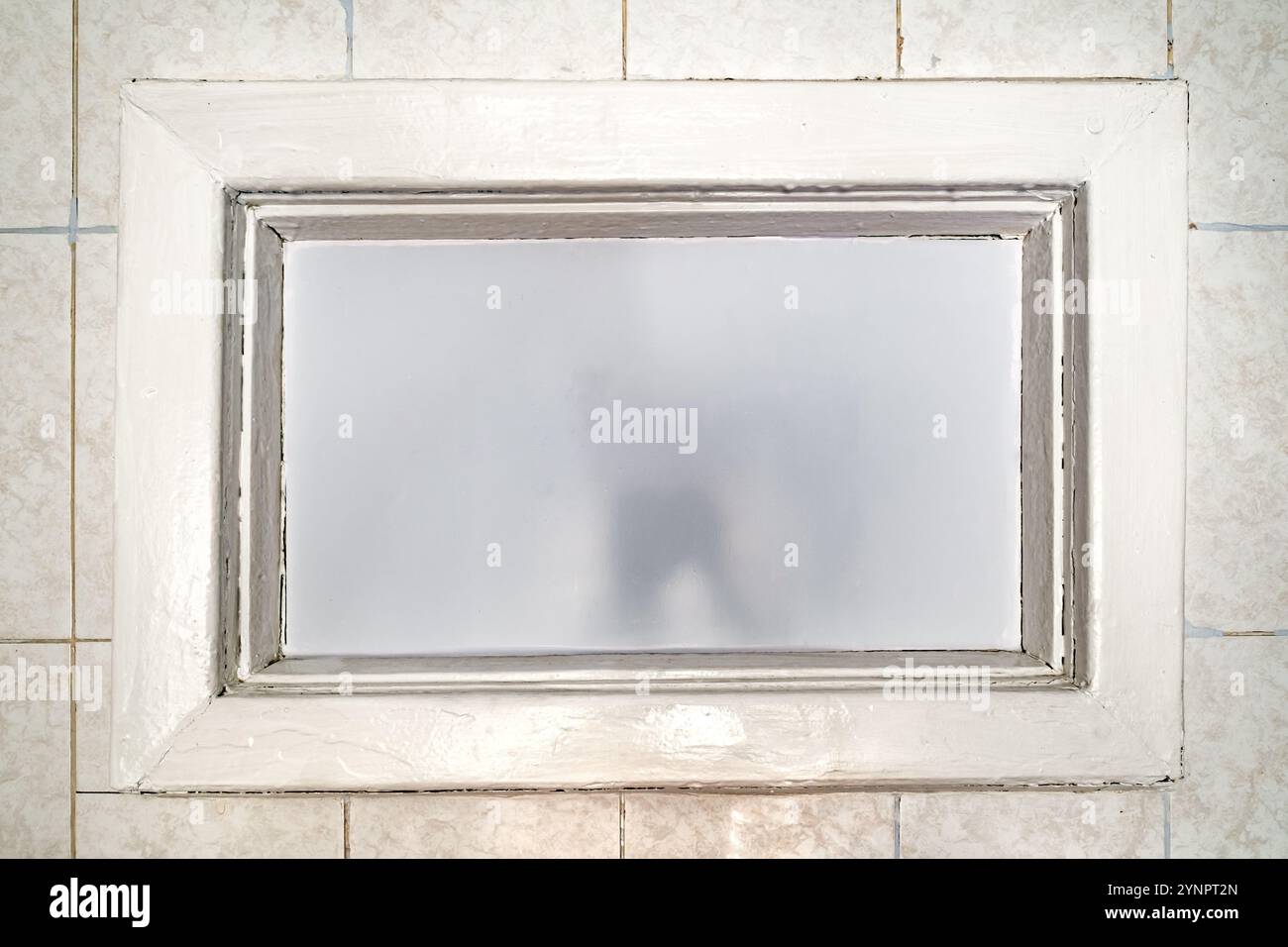 old interior window with frosted glass Stock Photo - Alamy