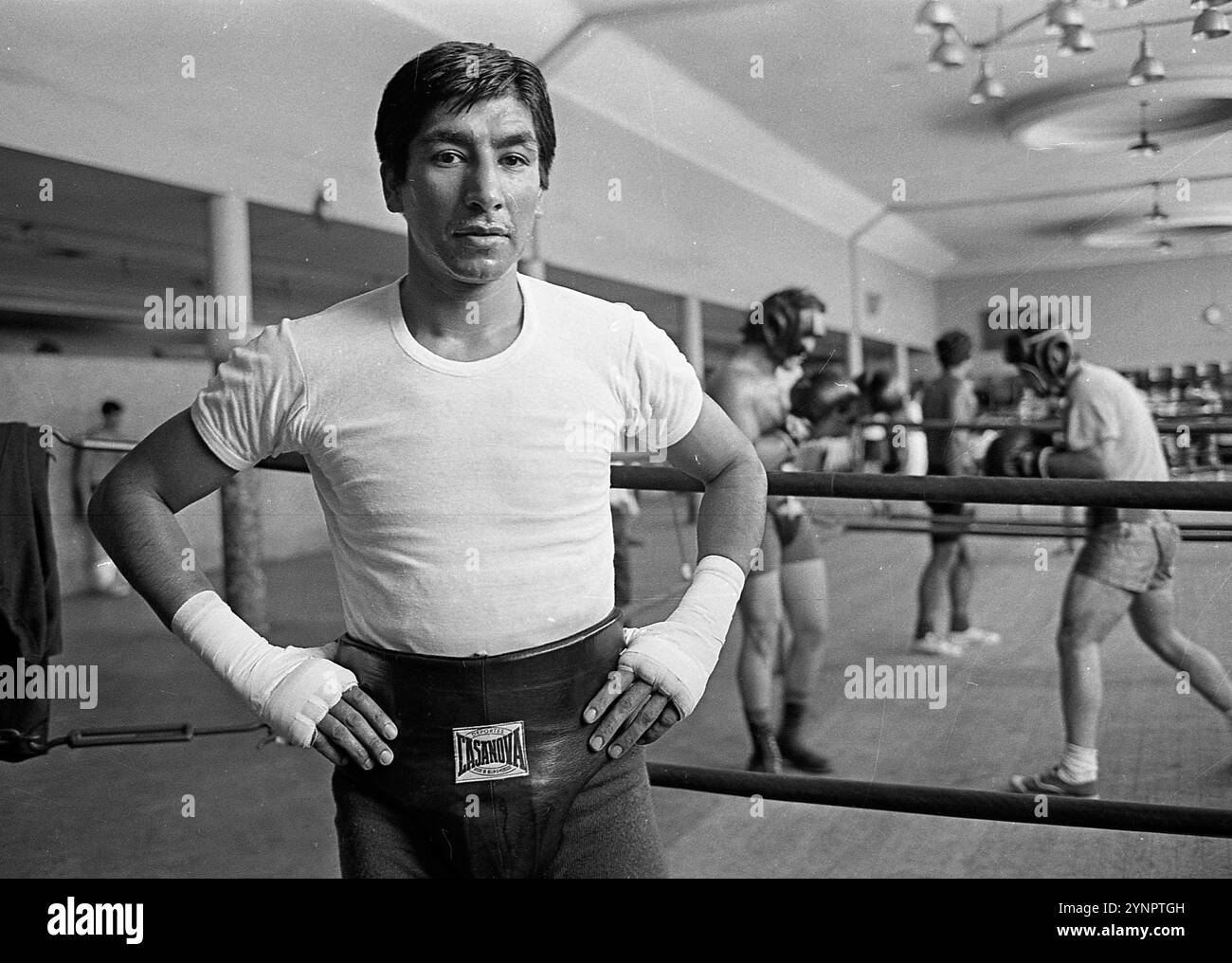 Argentine professional boxer Carlos Cañete during a training at the Luna Park Stadium, Buenos ...