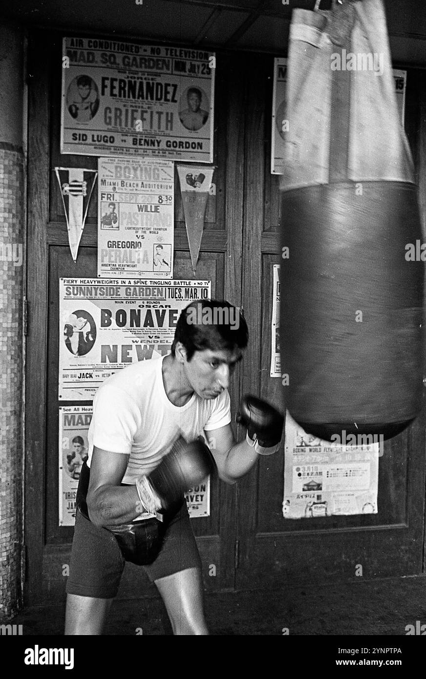 Argentine professional boxer Carlos Cañete during a training at the ...