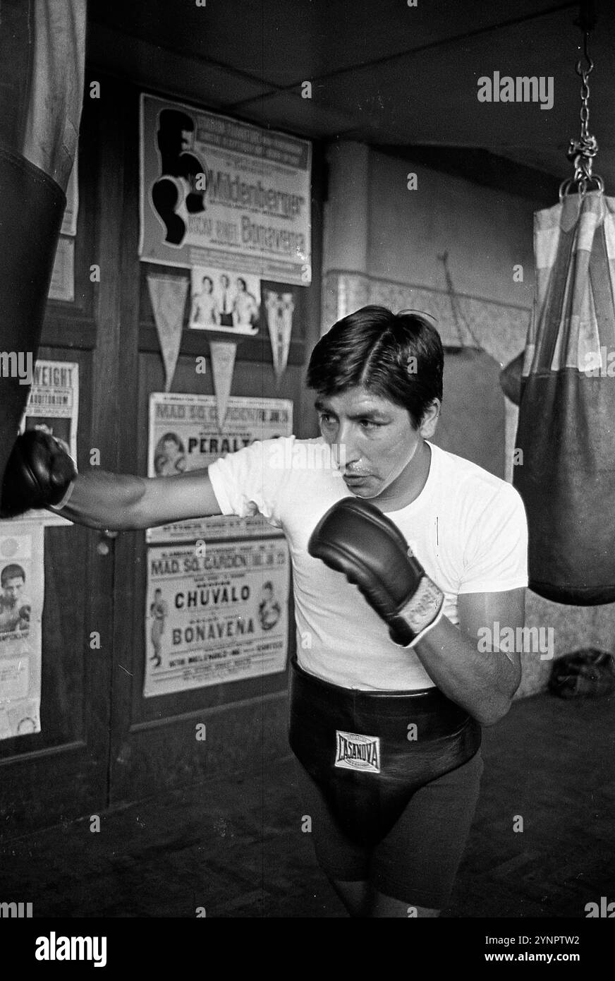 Argentine professional boxer Carlos Cañete during a training at the ...