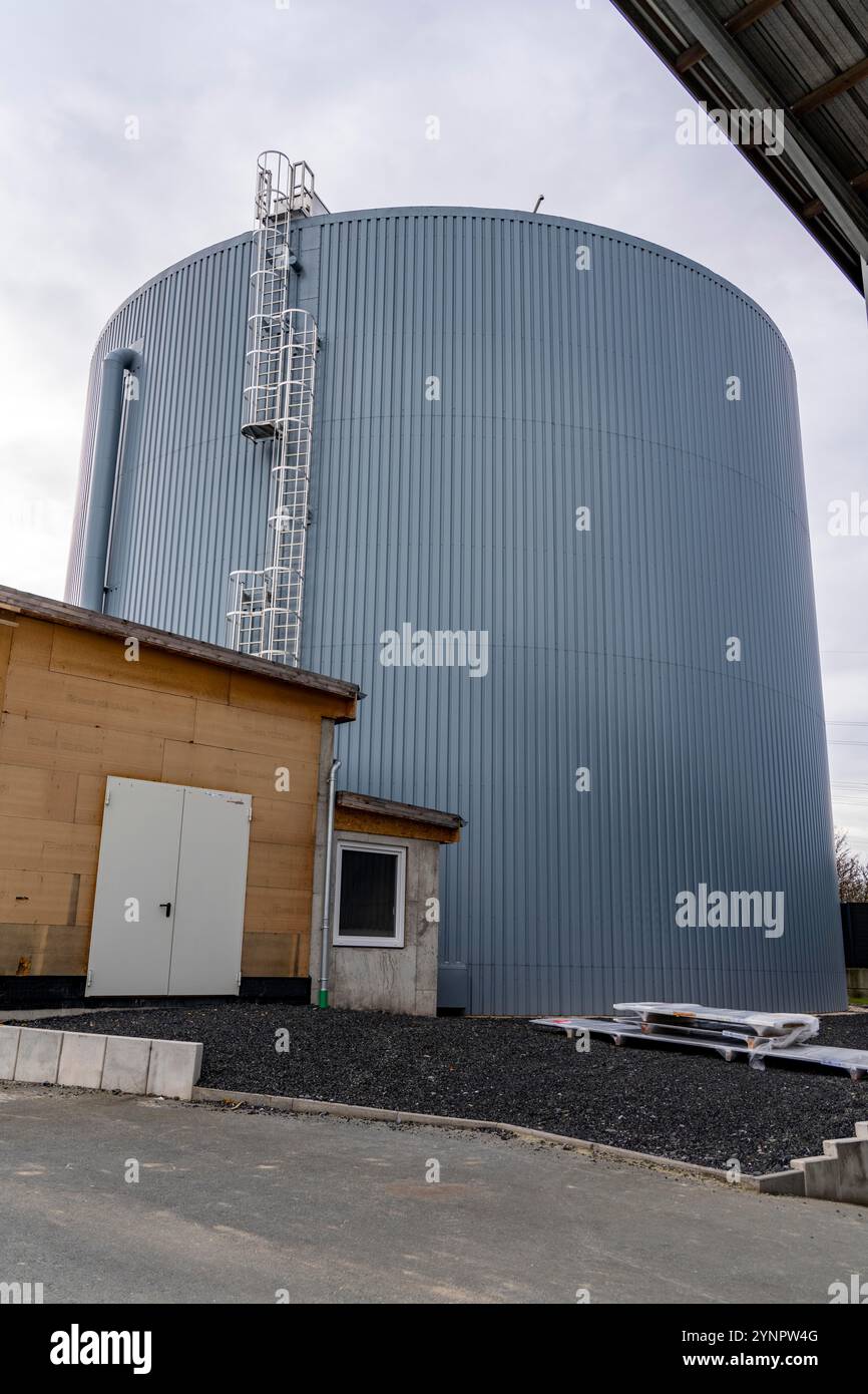 Heat storage tank of a biogas plant, 5000 cubic meters of hot water for ...