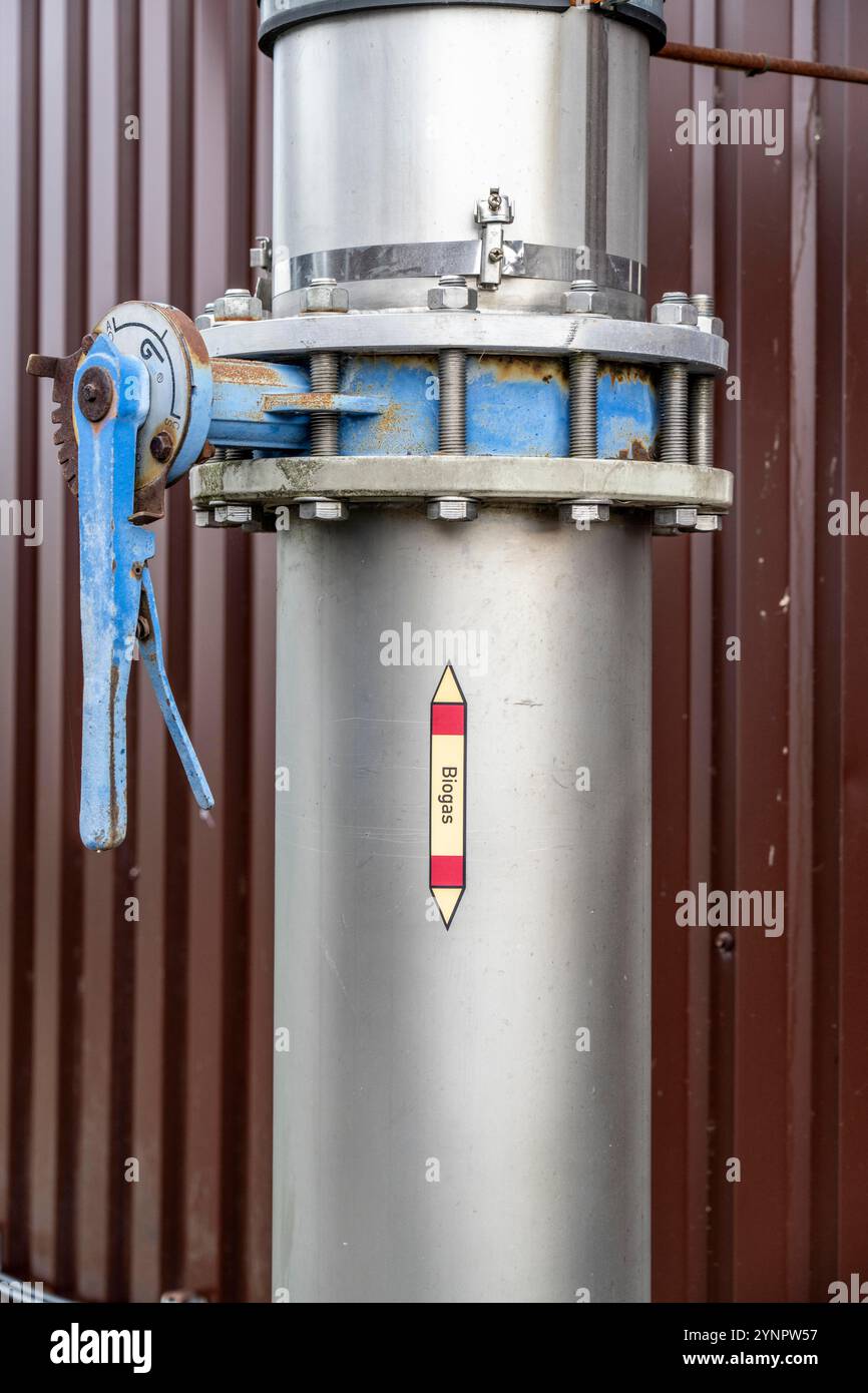 Pipelines, a biogas plant, the gas is produced from various biomass ...