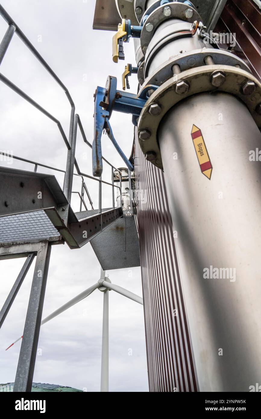 Pipelines, a biogas plant, the gas is produced from various biomass ...