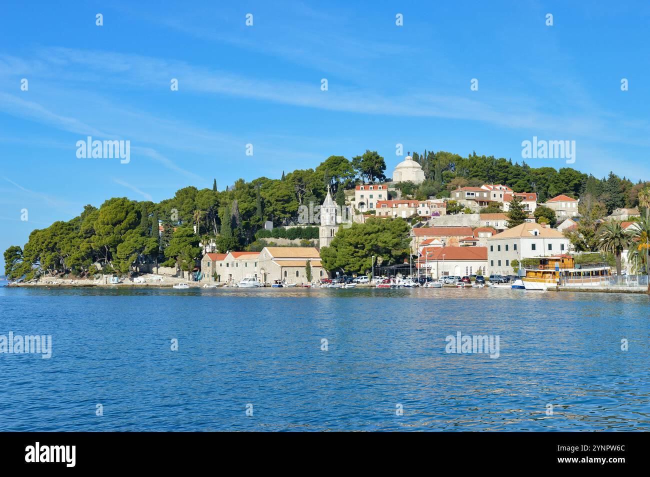 Beautiful coastal town Cavtat at Konavle municipality, southern Croatia ...